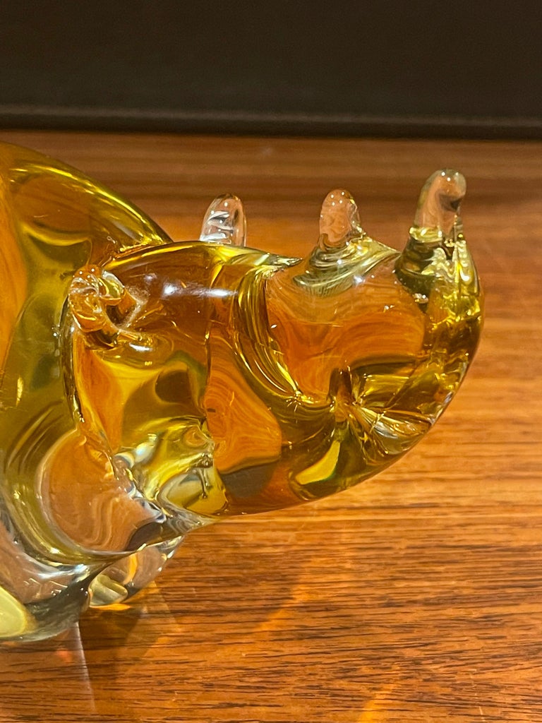 Art Glass Rhino / Rhinoceros Sculpture by Murano For Sale at 1stDibs