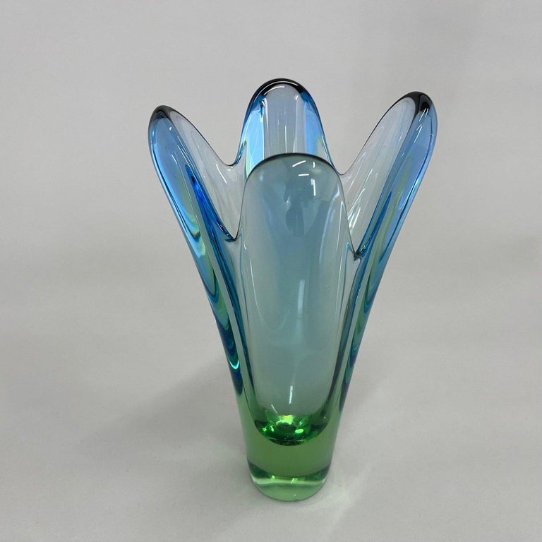 Art Glass Vase by Designer Josef Hospodka, 1960's For Sale at 1stDibs