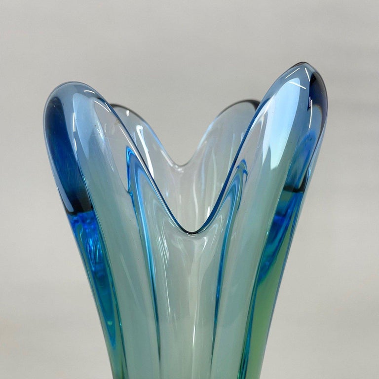 Art Glass Vase by Designer Josef Hospodka, 1960's For Sale at 1stDibs