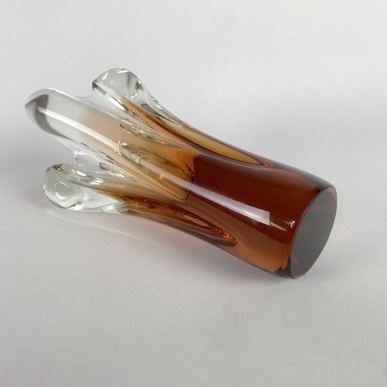 Art Glass Vase by Jan Beranek for Skrdlovice Glasswork, 1960s For Sale ...