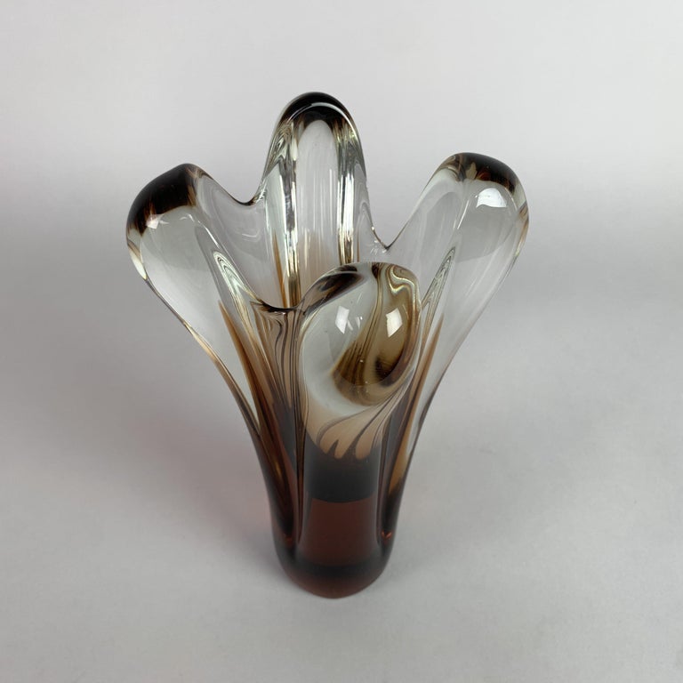 Art Glass Vase by Jan Beranek for Skrdlovice Glasswork, 1960s For Sale ...