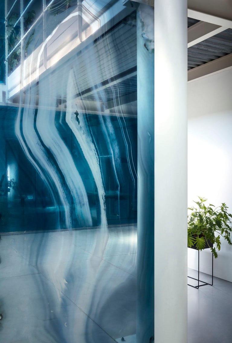 Art Glass Vetrite Agata Blue Decorative Panel for Multiple Uses ...