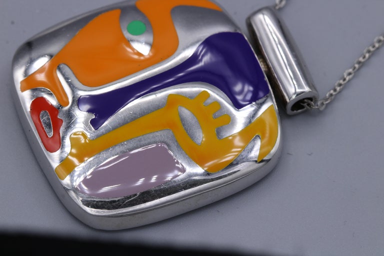 Art Inspired Jewelry Pendant Silver 925 Famous ART Jewelry Enamel ...