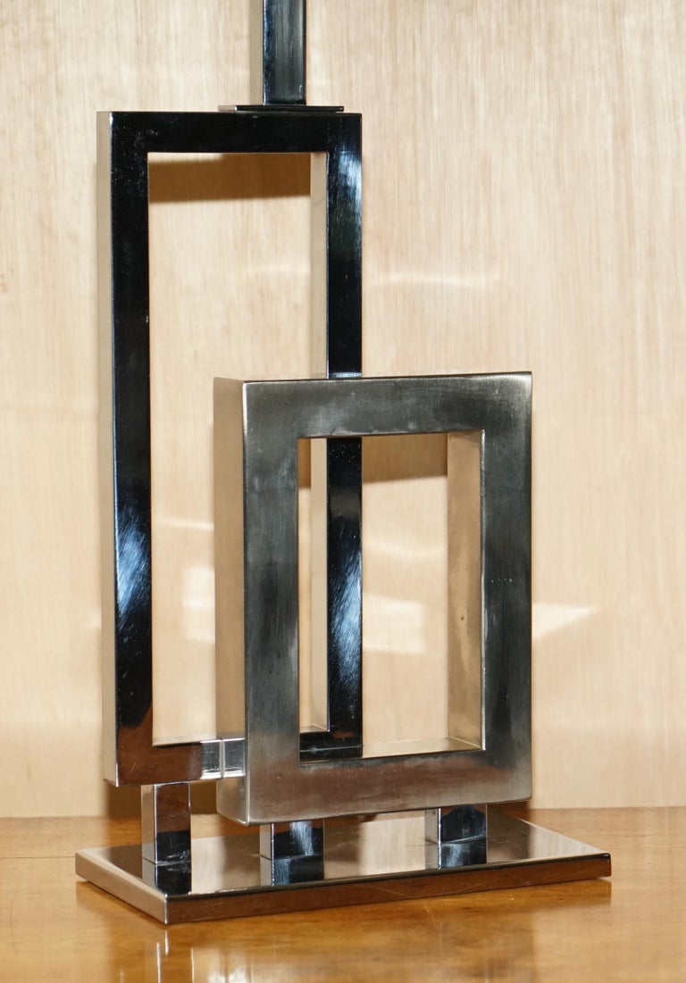 Art Modern Vintage Table Lamp Chrome Geometric Design Contemporary ...
