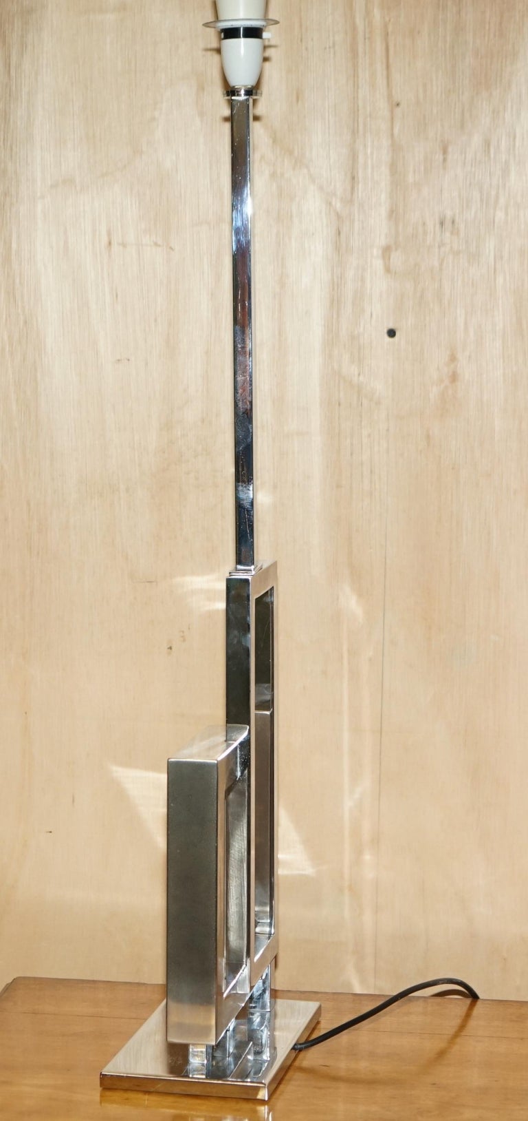 Art Modern Vintage Table Lamp Chrome Geometric Design Contemporary ...