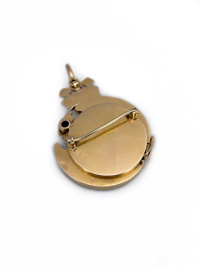 Art Nouveau 14 Karat Gold Napoleon II Portrait Crown Eagle Locket ...