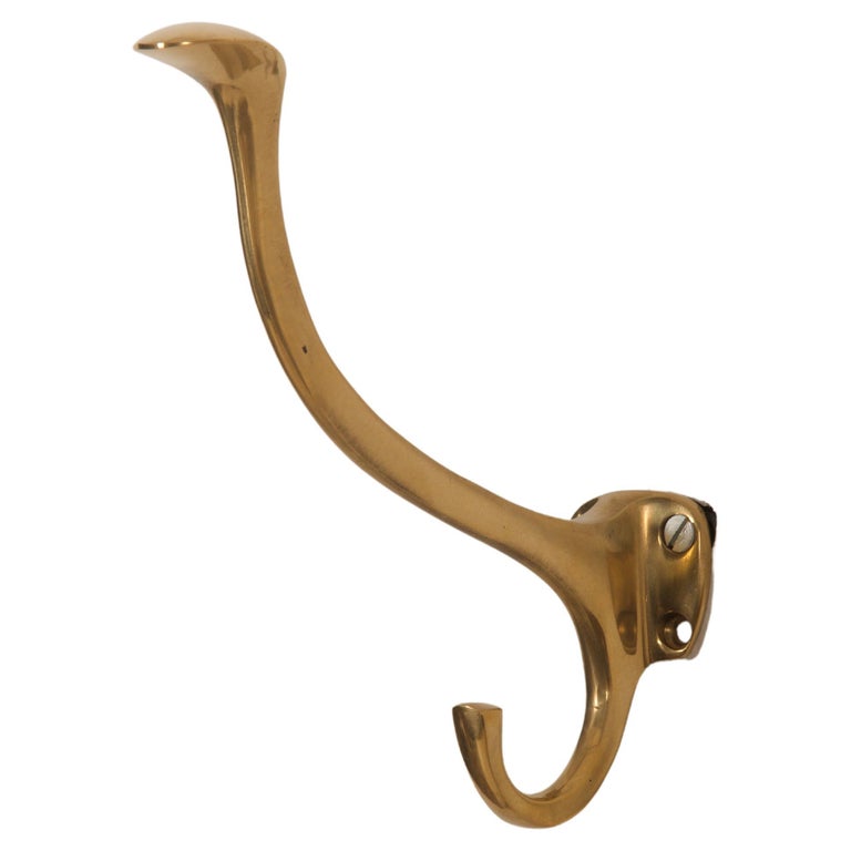 Art Nouveau Brass Coat Hook For Sale at 1stDibs