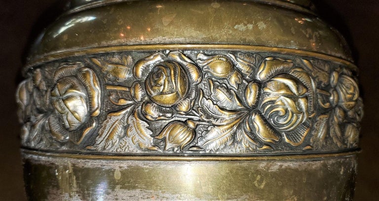 Art Nouveau Brass Jardinière with Paw Feet by Beldray at 1stDibs