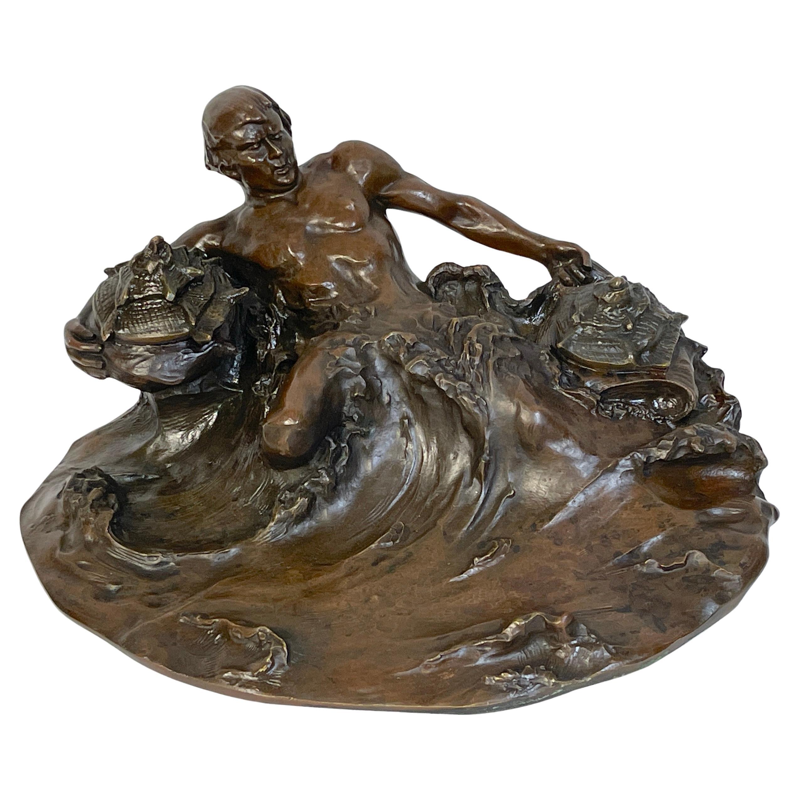 Flamand French Art Nouveau Tray and Inkwell at 1stDibs