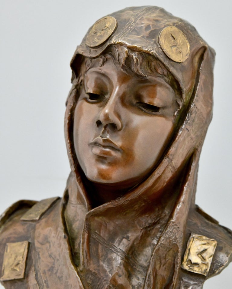 Art Nouveau Bronze Sculpture Bust of a Woman Dalila by Emmanuel ...