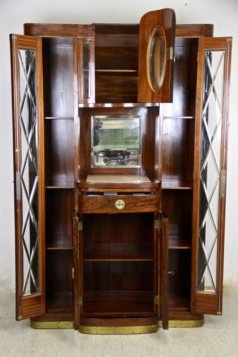Art Nouveau Cabinet/ Buffet with Faceted Glass Doors, Austria, circa ...