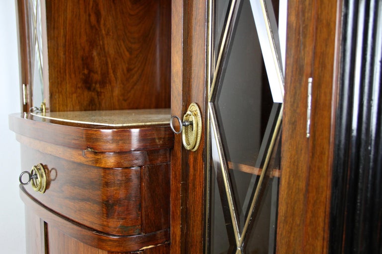 Art Nouveau Cabinet/ Buffet with Faceted Glass Doors, Austria, circa ...