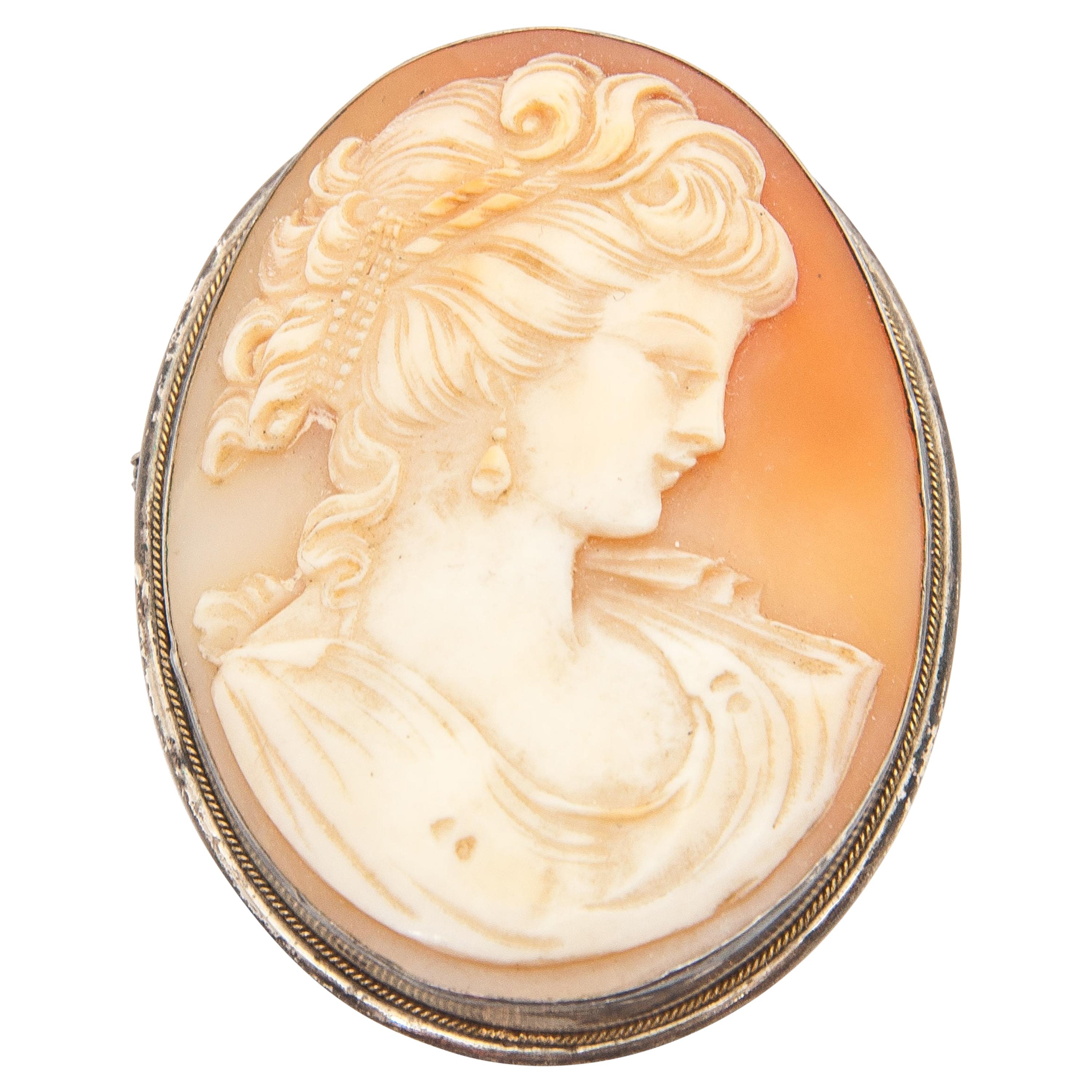 Magnificent Large Buccellati Cameo Gold Pin Pendant at 1stDibs