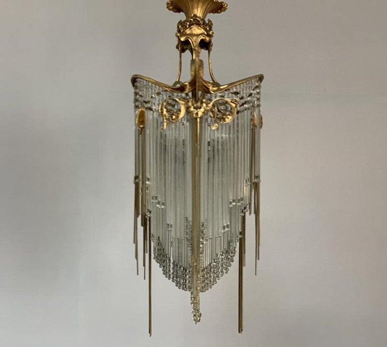 Art Nouveau Chandelier in Style of Hector Guimard at 1stDibs