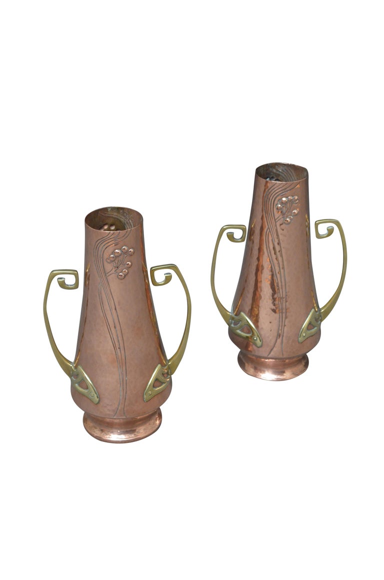 Art Nouveau Copper Vases For Sale at 1stDibs