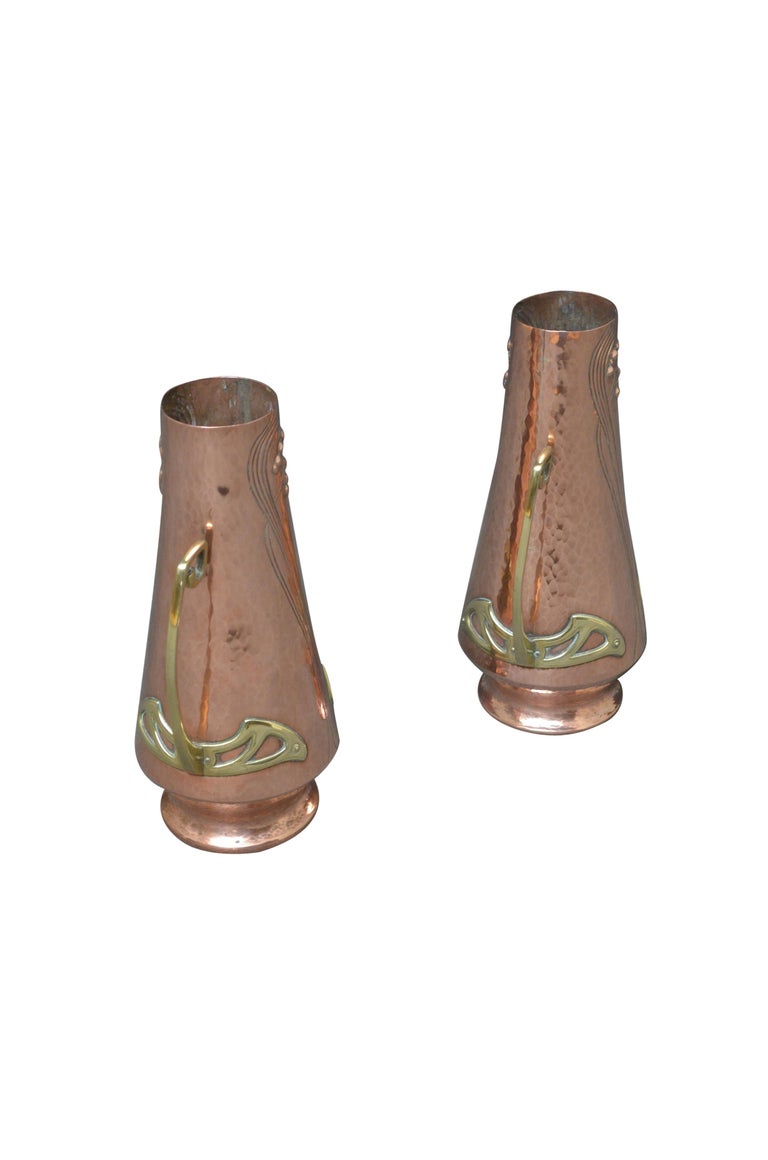 Art Nouveau Copper Vases For Sale at 1stDibs