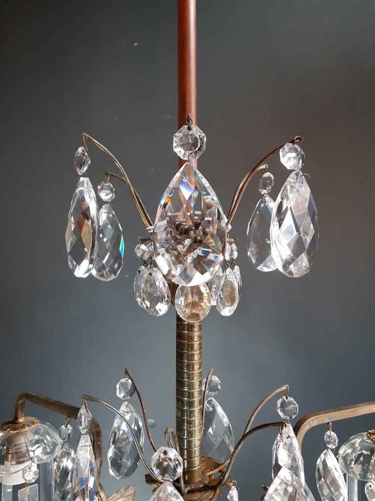 Art Nouveau Crystal Chandelier Lustre Ceiling Lamp Rarity For Sale at ...