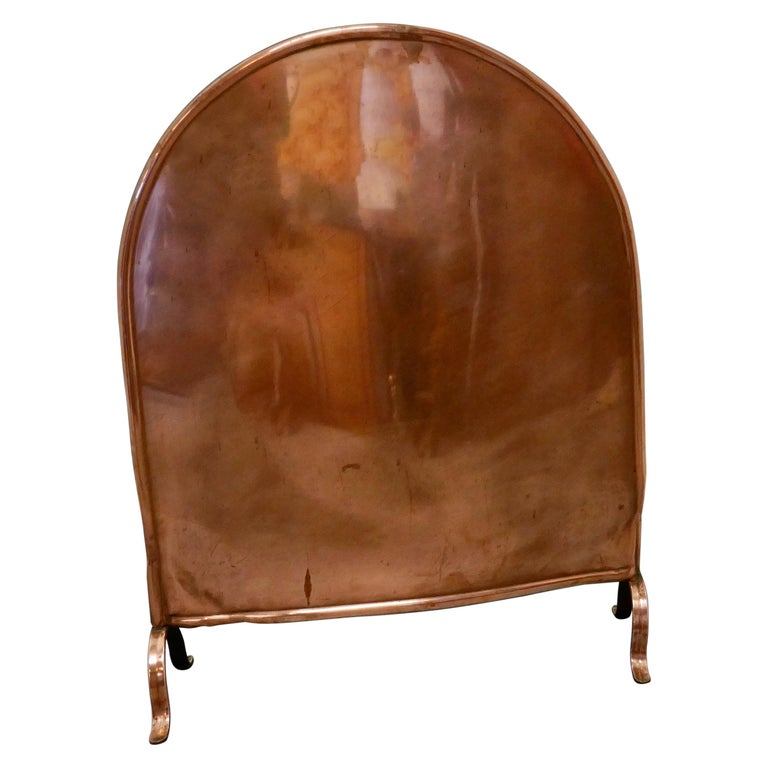 Art Nouveau Decorative Copper Fire Screen at 1stDibs