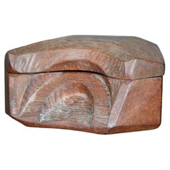 Surrealist Style Carved Wood Decorative Box For Sale at 1stDibs