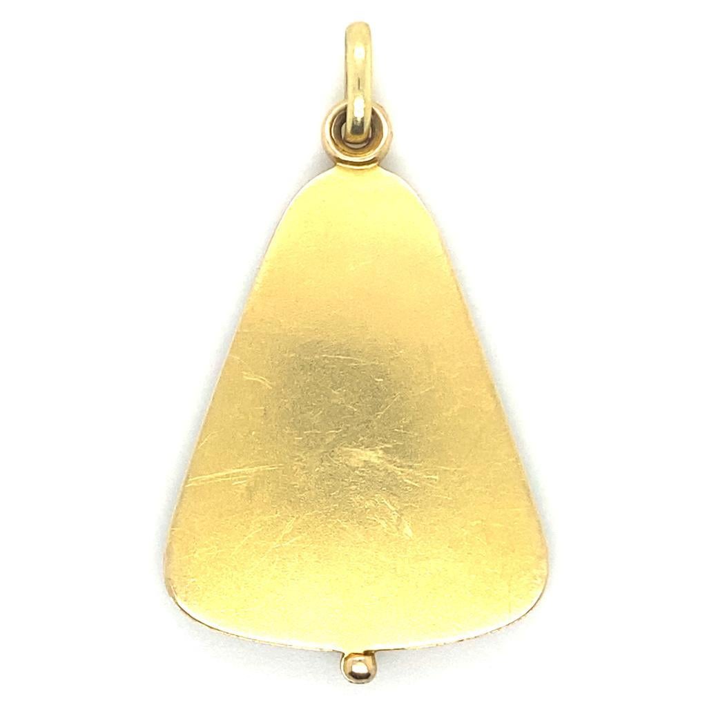 Art Nouveau Diamond 18 Karat Yellow Gold Sliding Locket Pendant For ...