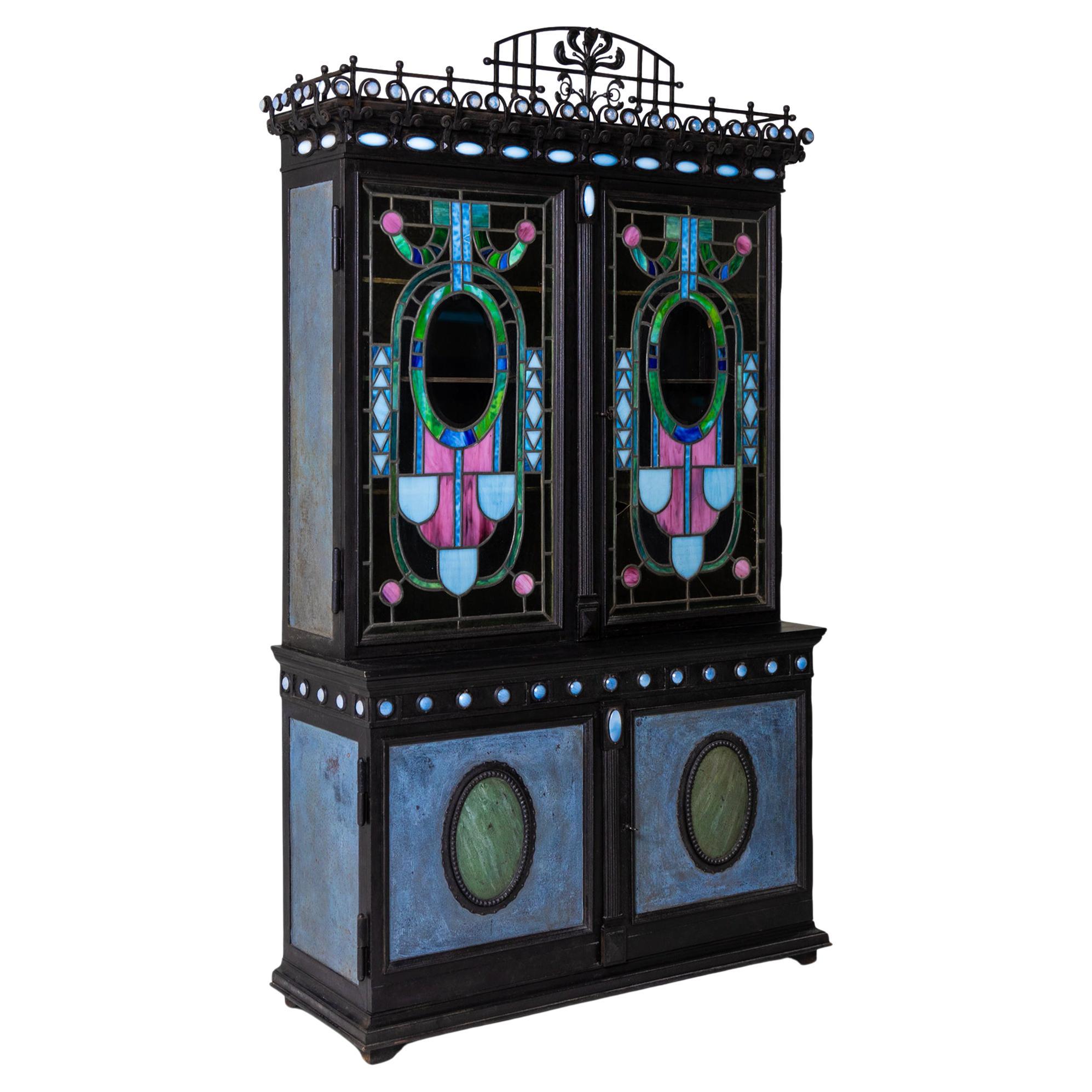 Art Nouveau Display Case, Bohemia, Early 20th Century at 1stDibs