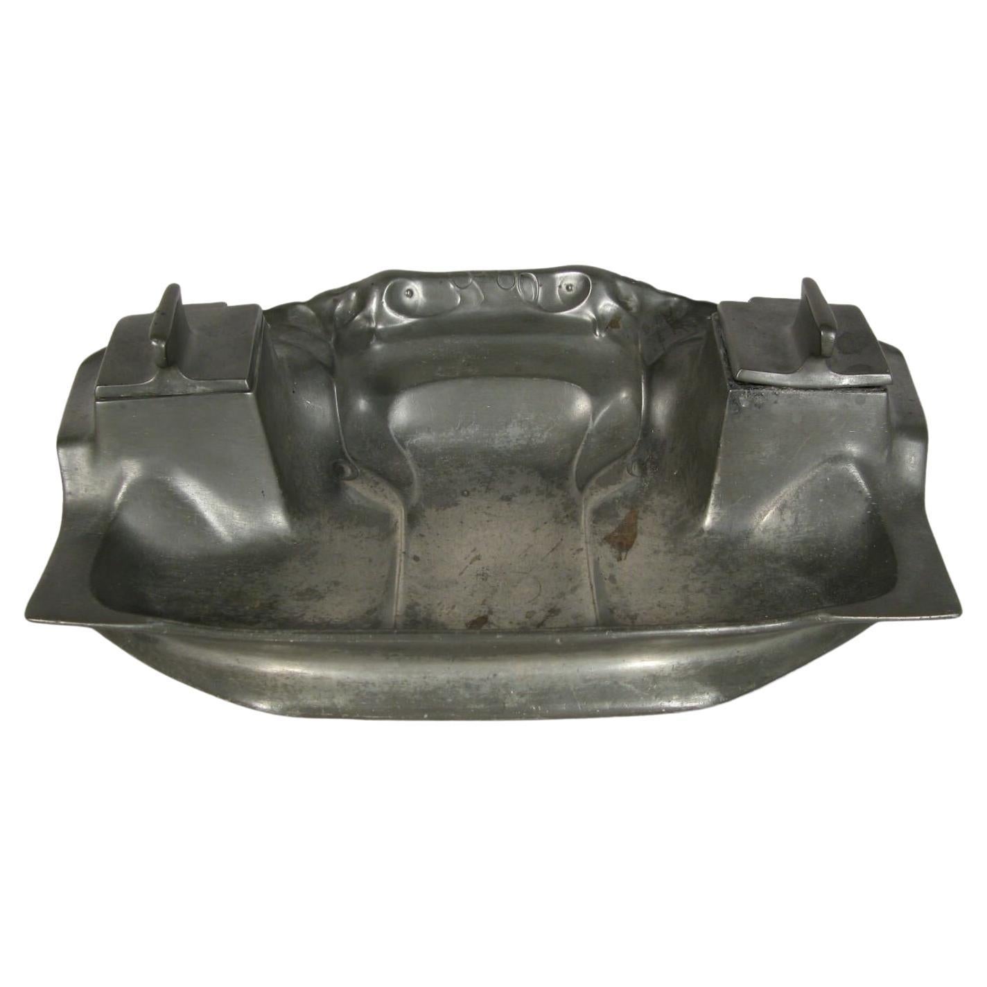 Antique WWI Inkwell with German Flare Shell Heads on Wooden Base ...