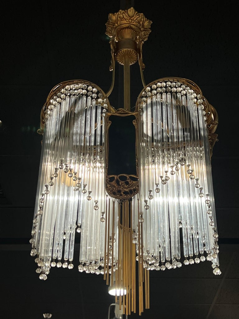 Art Nouveau Dragon Fly Chandelier on the Style of Hector Guimard For ...