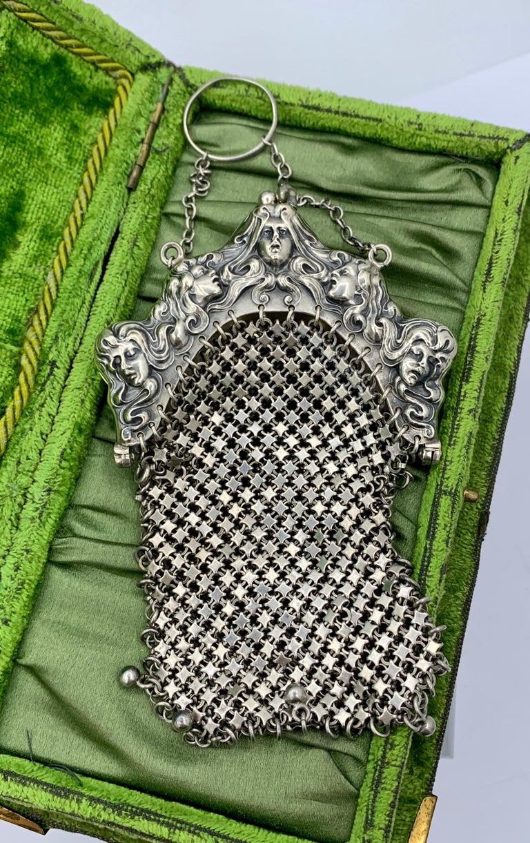 Art Nouveau Five Maiden Woman Evening Handbag Purse Unger Brothers ...