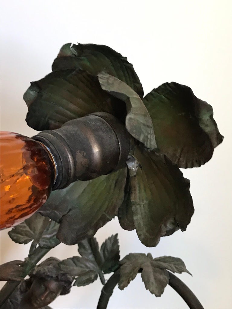 Art Nouveau French Bronze Figurine Lamp by Ernest Justin Ferrand at 1stDibs