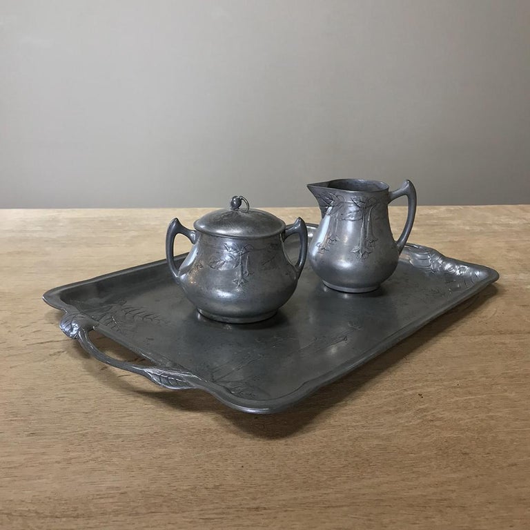Art Nouveau French Pewter Coffee Service Set at 1stDibs