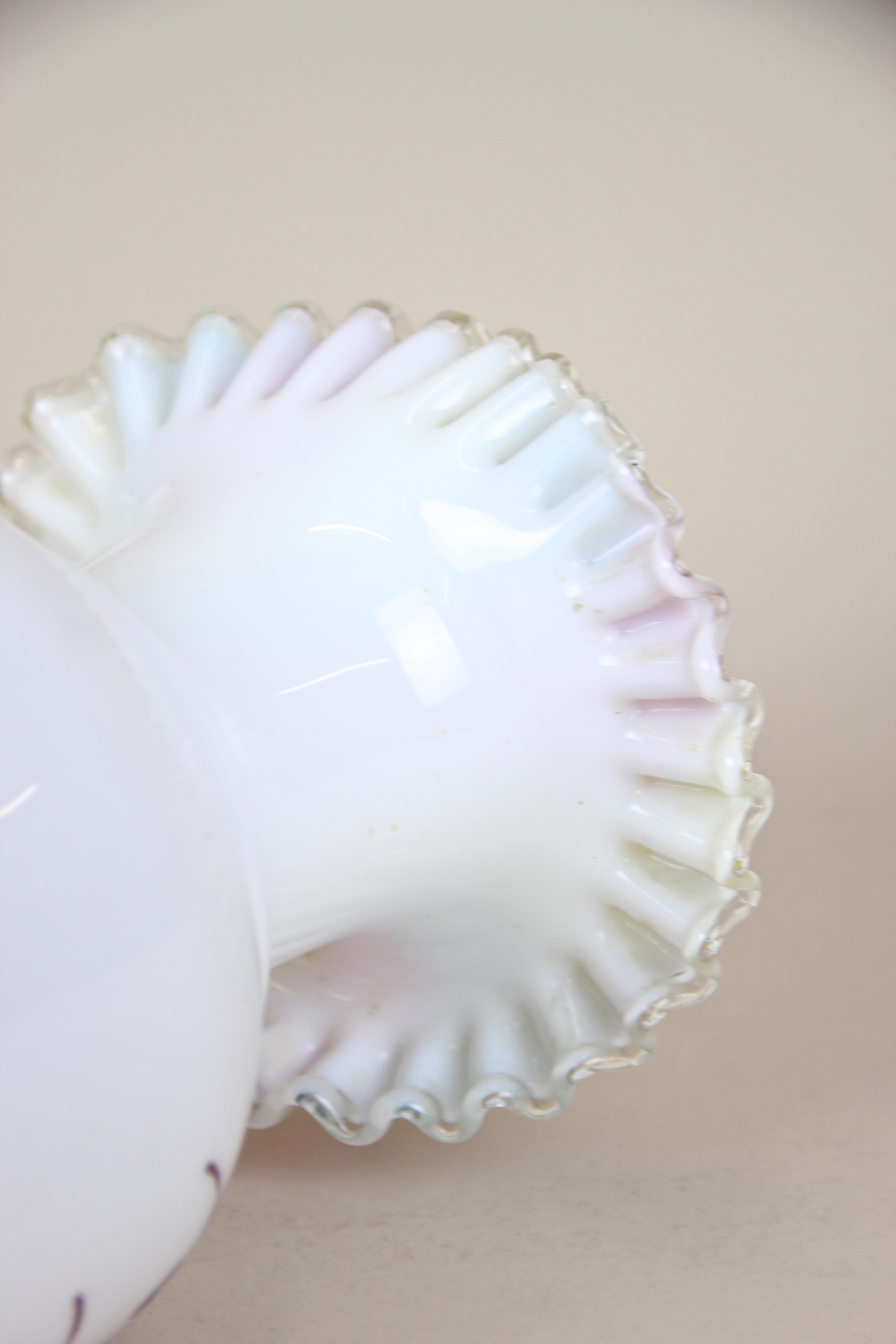 Art Nouveau Frilly Glass Vase with Enamel Paintings, Austria, circa ...