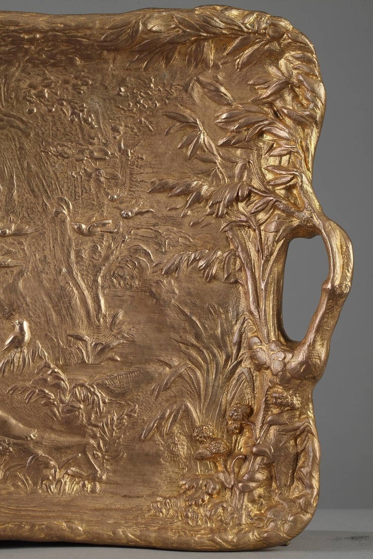 Art Nouveau Gilt Bronze Tray by Alexandre Vibert at 1stDibs