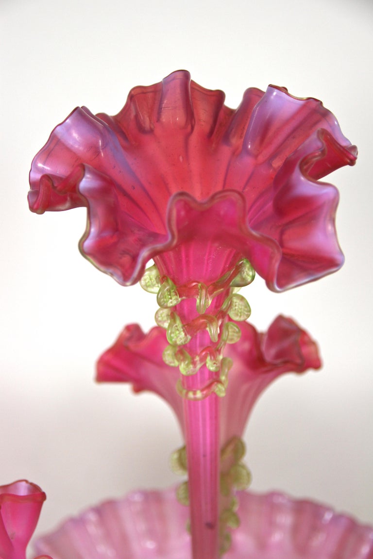 Art Nouveau Glass Flower Centerpiece with Bowl, Austria, circa 1900 For ...