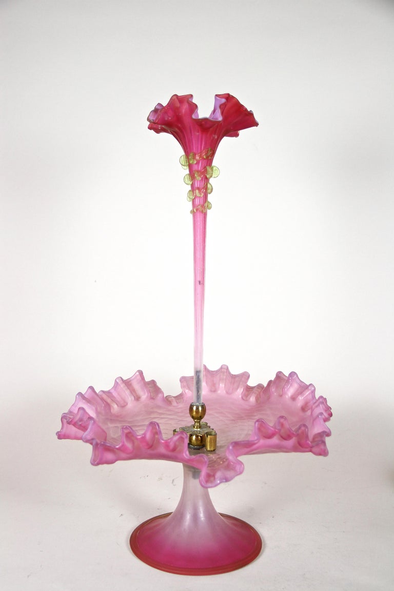 Art Nouveau Glass Flower Centerpiece with Bowl, Austria, circa 1900 For ...