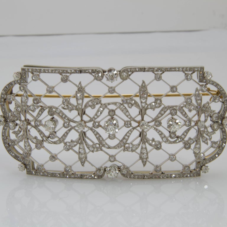 Art Nouveau Gold and Platinum Stomacher Brooch, circa 1900 For Sale at ...