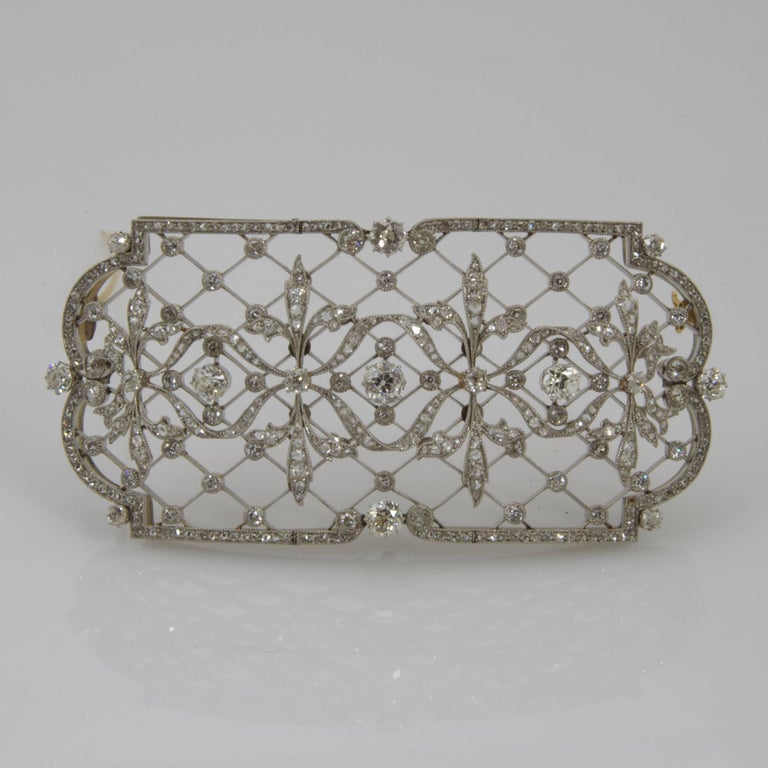 Art Nouveau Gold and Platinum Stomacher Brooch, circa 1900 For Sale at ...