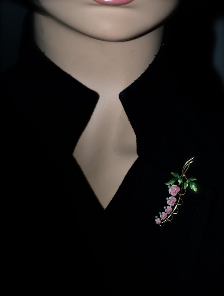Art Nouveau Gold, Enamel and Natural Seed Pearls Pin, circa 1900 at 1stDibs