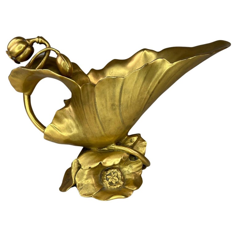 Art Nouveau Gorgeous Gilt Bronze Poppy Flower Vase by Coutheillas ...