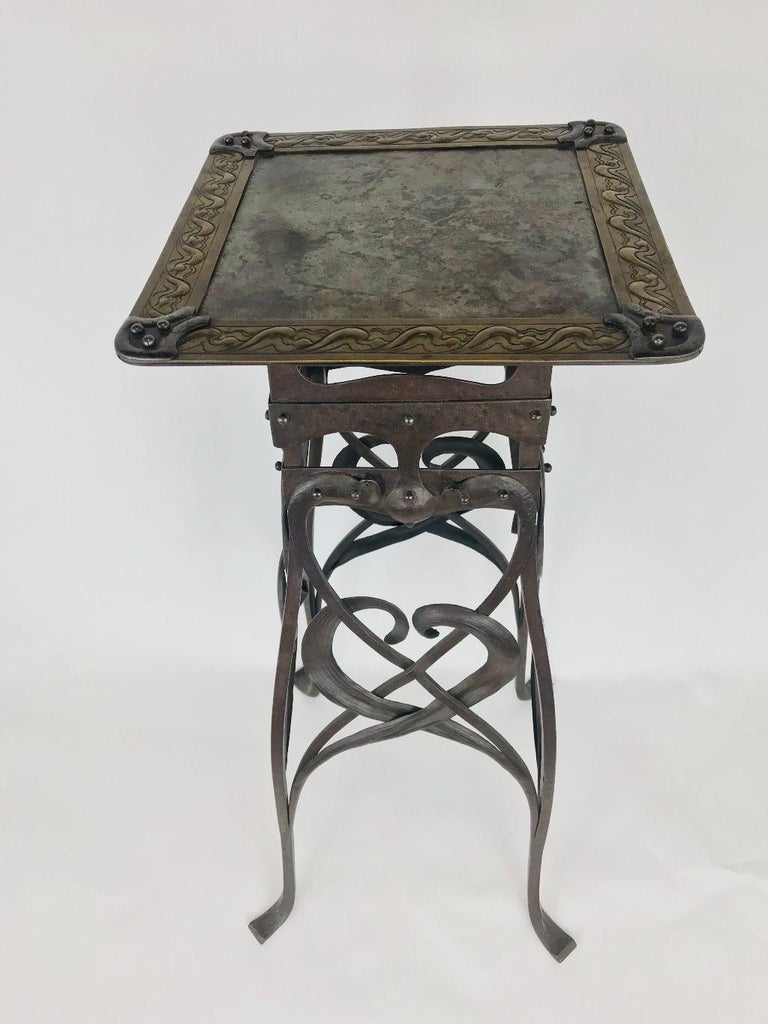 Art Nouveau Handwrought Iron and Steel Table Hermann Obrist at 1stDibs