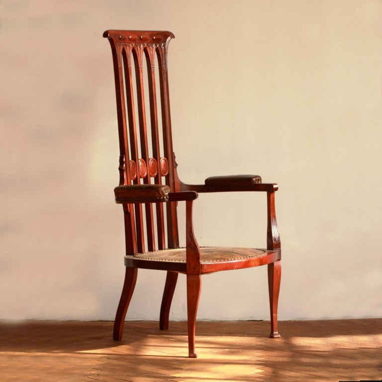 Art Nouveau High Backrest Original Condition J.S.Henry Chair, England ...