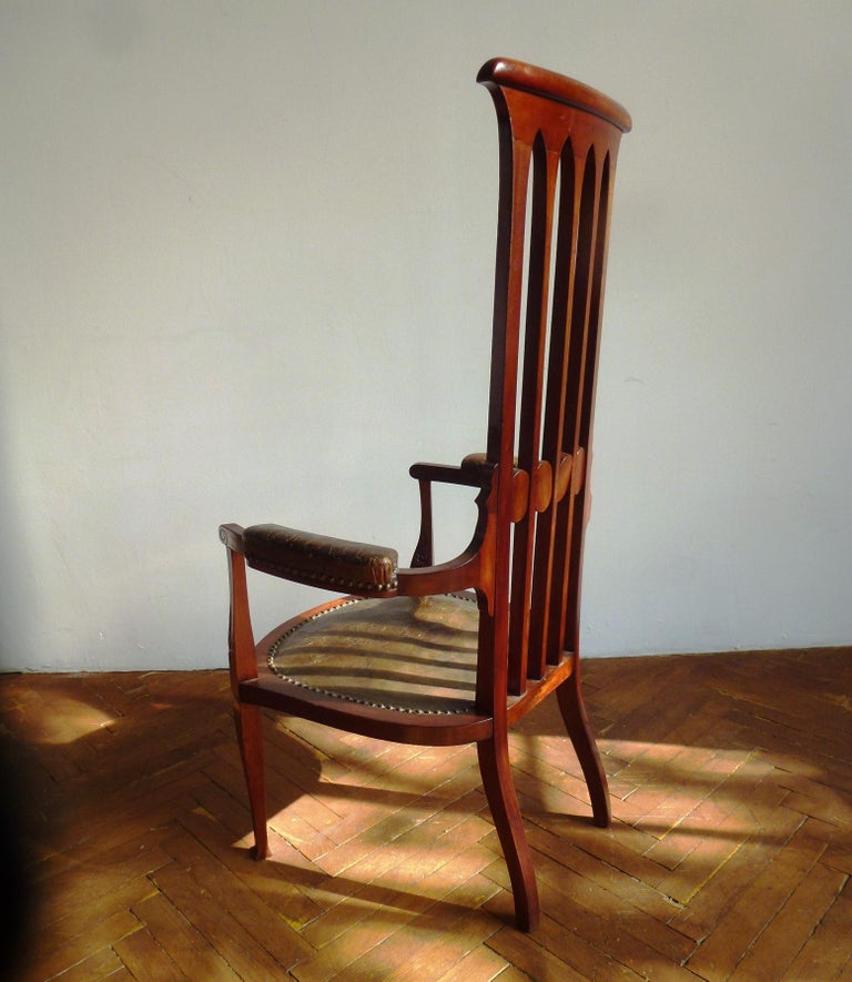 Art Nouveau High Backrest Original Condition J.S.Henry Chair, England ...