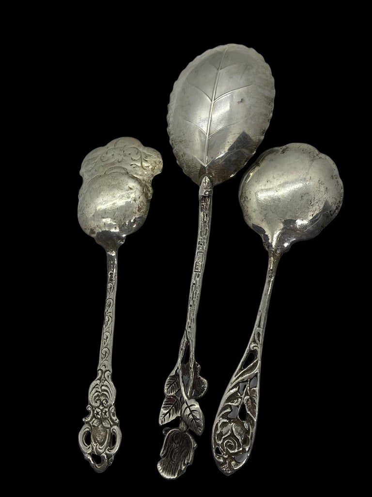 Art Nouveau Hildesheim Rose Silver Flatware Set, German, Cake Server ...
