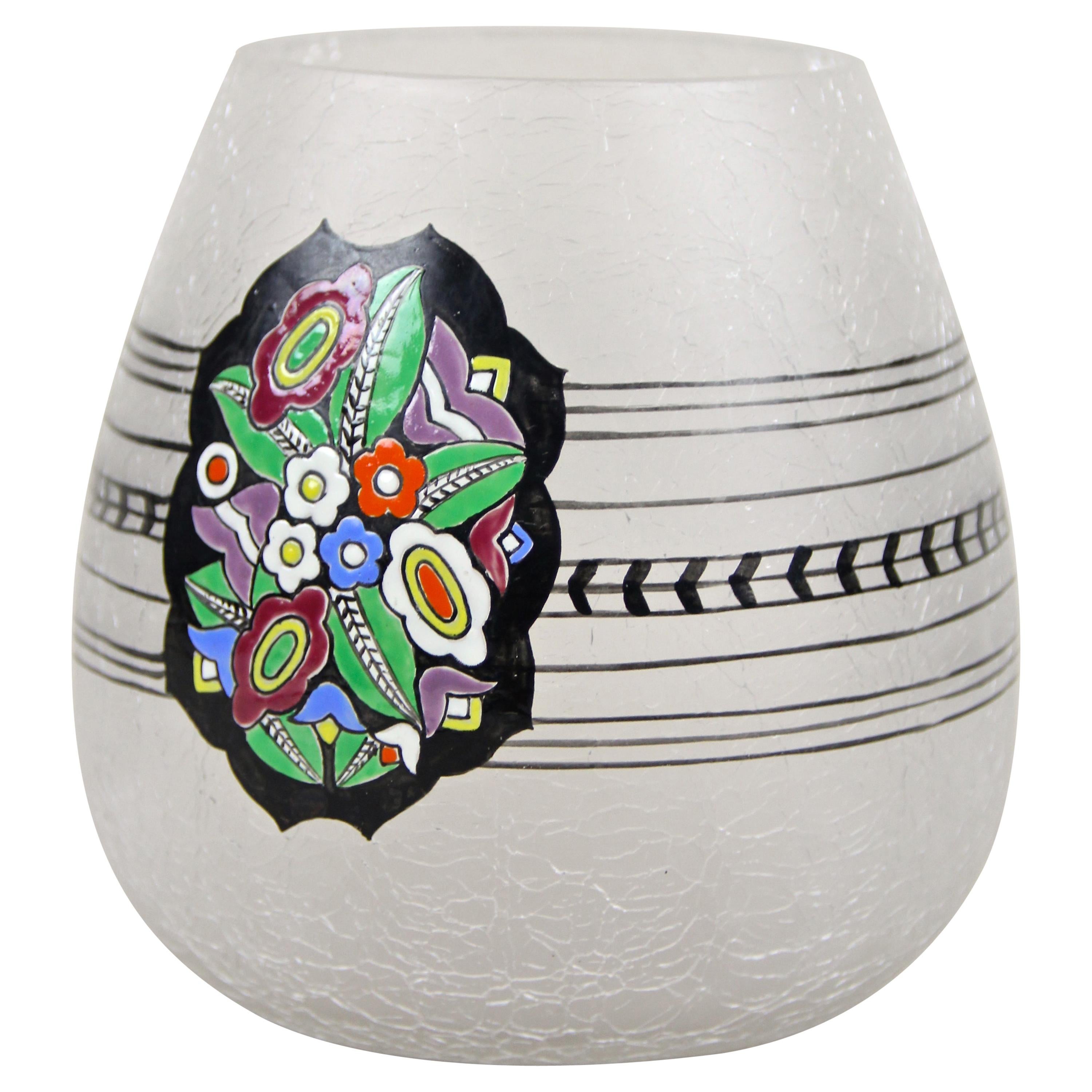 French Glass and Bronze Vase Attributed to Marcel Bing Maison De L'Art ...