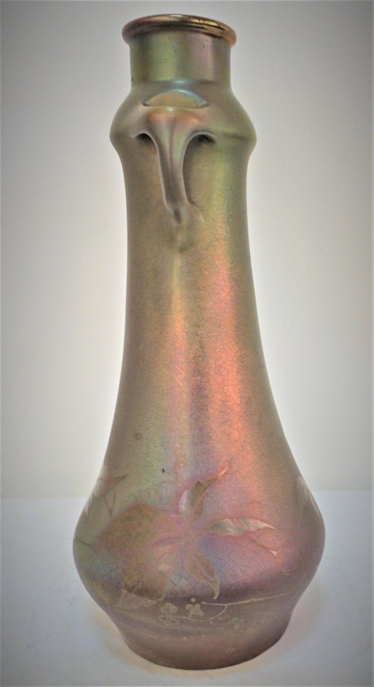 Art Nouveau Iridescent Ceramic Vase in the Style of Clement Massier For ...