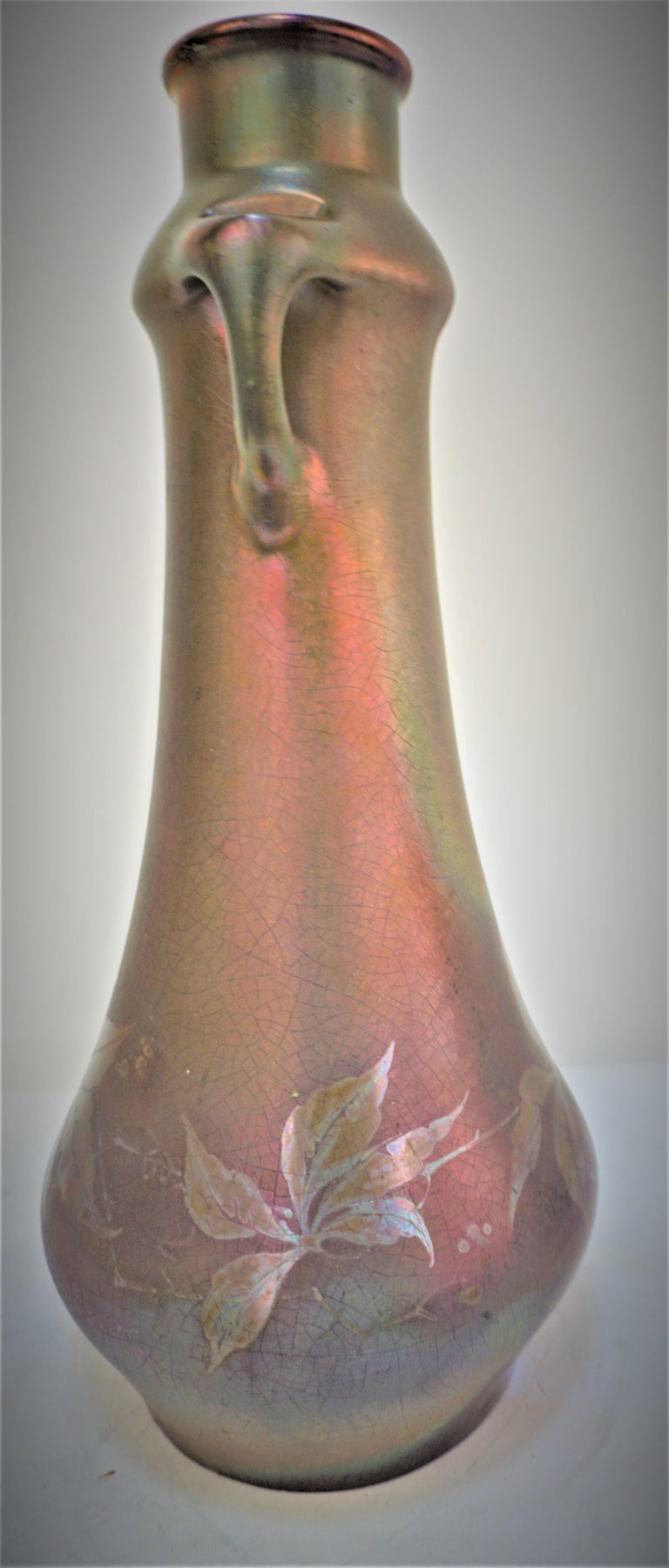 Art Nouveau Iridescent Ceramic Vase in the Style of Clement Massier For ...