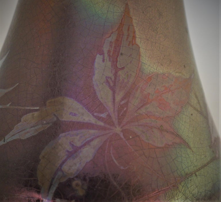 Art Nouveau Iridescent Ceramic Vase in the Style of Clement Massier For ...