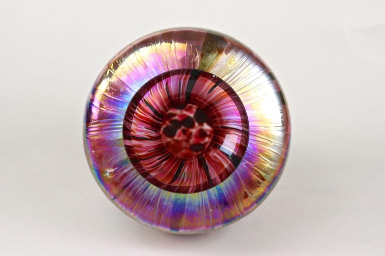 Art Nouveau Iridescent Glass Vase Attributed To Fritz Heckert, Bohemia ...