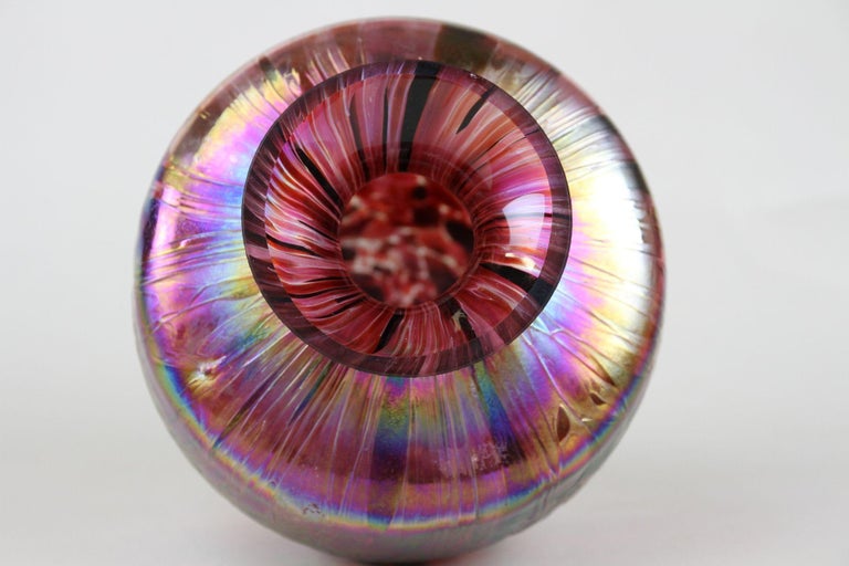 Art Nouveau Iridescent Glass Vase Attributed To Fritz Heckert, Bohemia ...