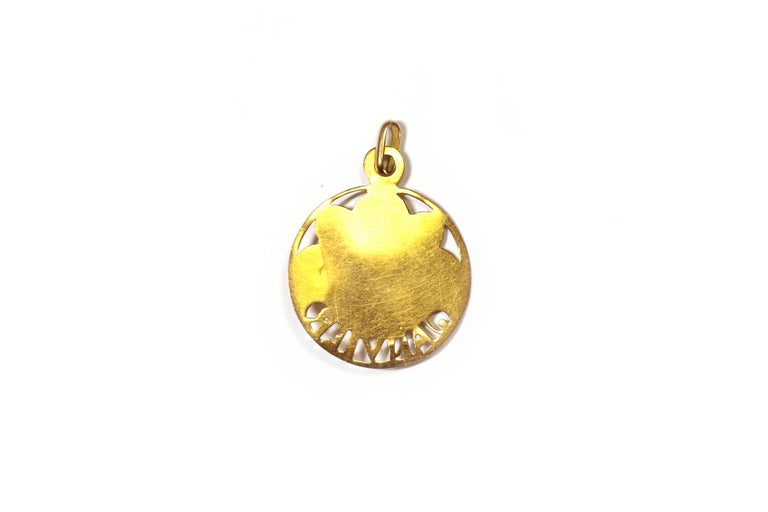 Art Nouveau January Pendant in Two Tones Gold For Sale at 1stDibs