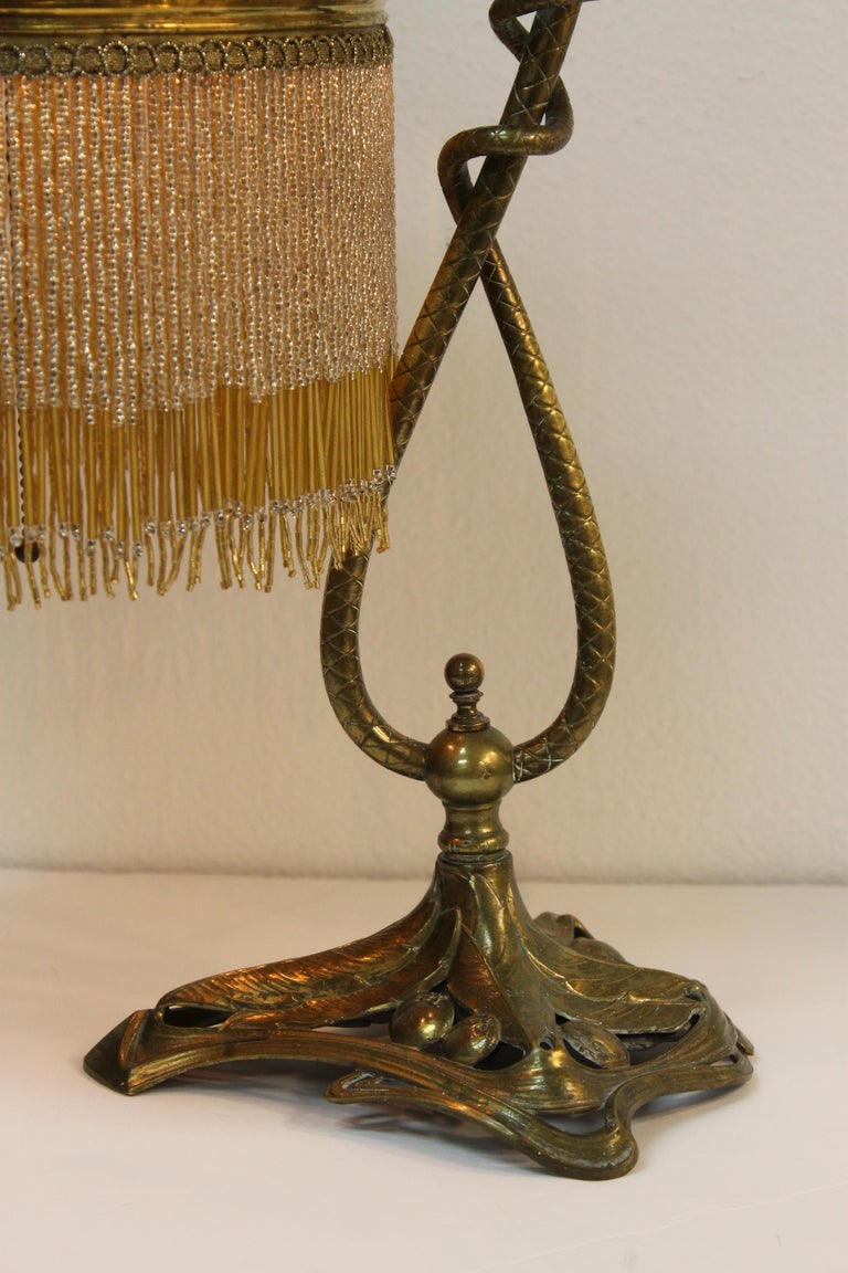 Art Nouveau Jeweled Snake Lamp at 1stDibs